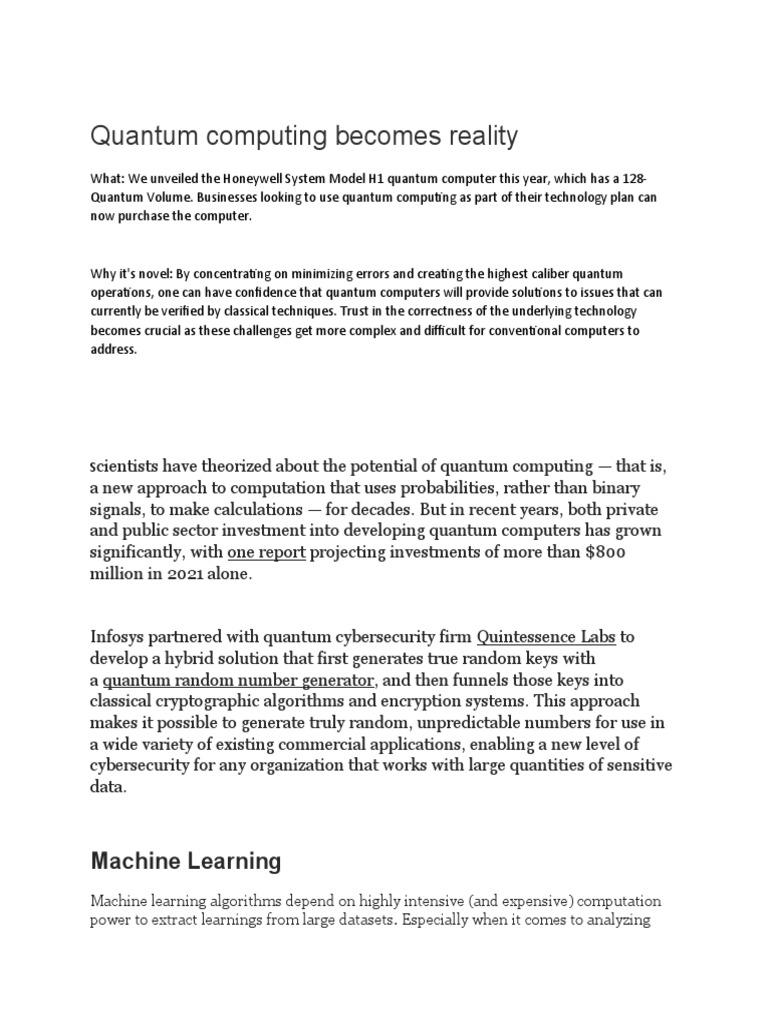 Quantum Computing Becomes Reality Pdf Quantum Computing Computing