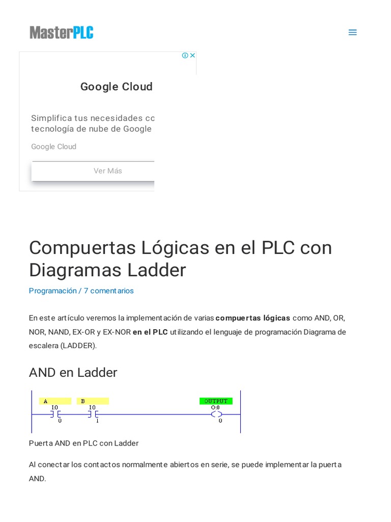 Compuertas Lógicas en Diagrama Ladder | PDF | Puerta lógica | Lógica matemática