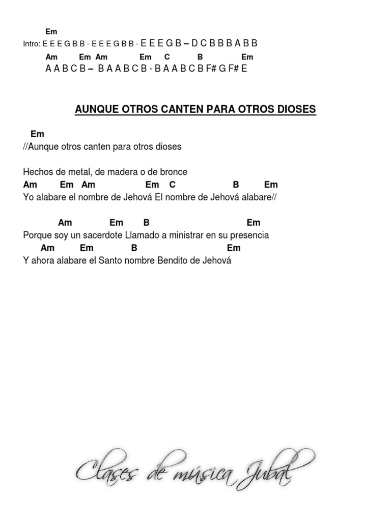 Acordes Aunque Otros Canten y Alla en Jerusalen en (Em) | PDF