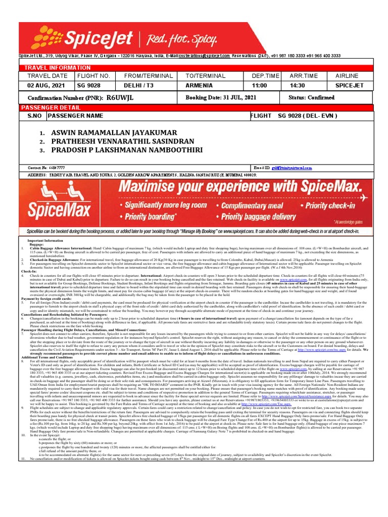 Spicejet Del-Evn | PDF | Identity Document | Credit Card