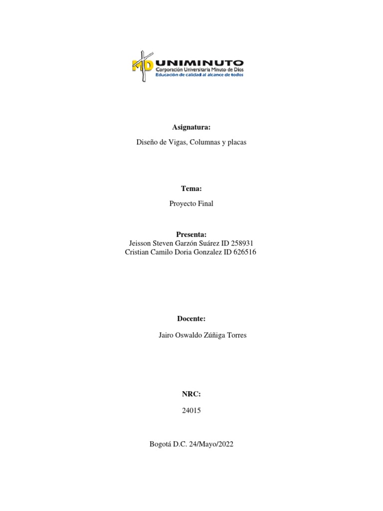 Proyecto Vigas Final | PDF | edificio | Hormigón
