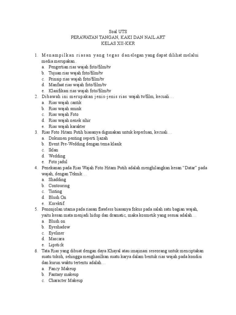Soal UTS Kelas XII | PDF