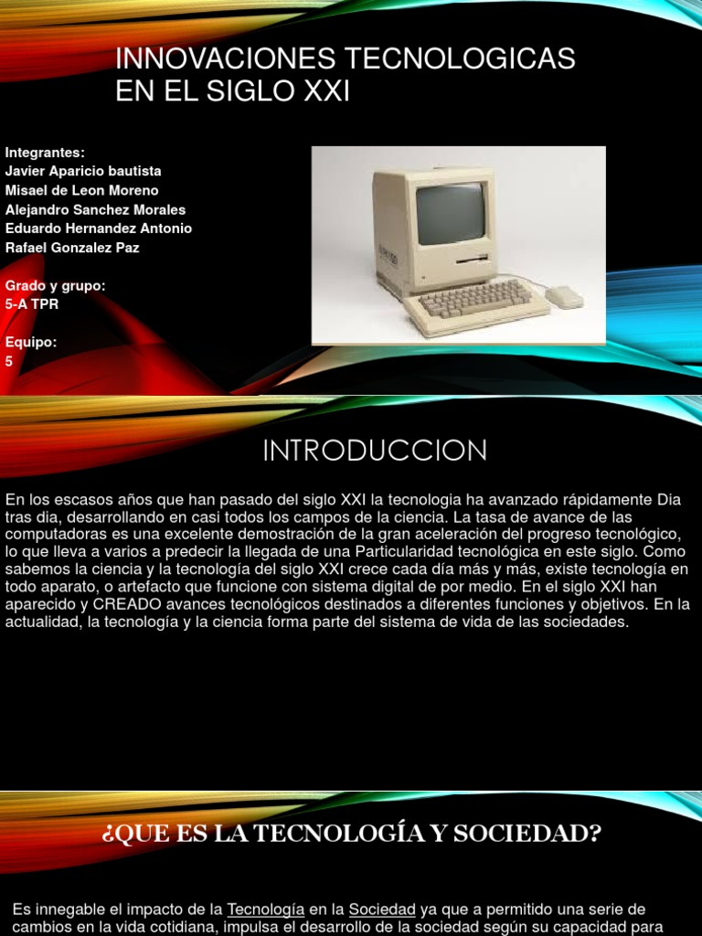 Innovaciones Tecnológicas del Siglo XXI | PDF | Sociedad | Dióxido de ...