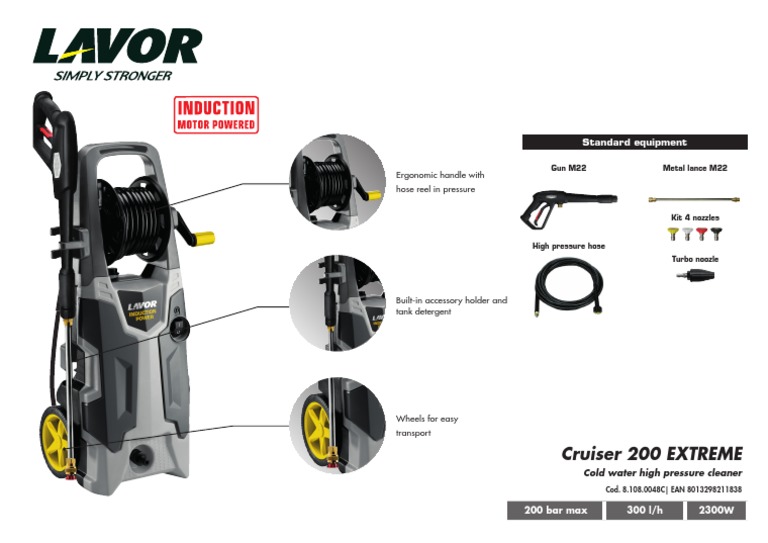 LAVOR CRUISER 200 Bar High Pressure Washer | PDF