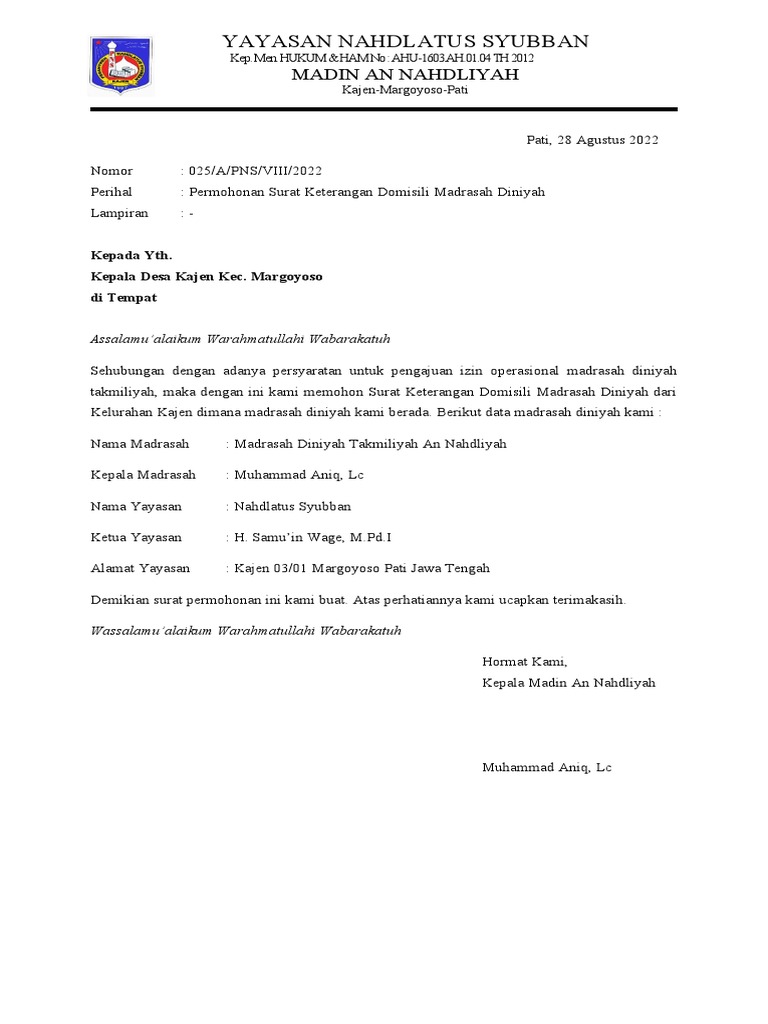 Permohonan Surat Domisili | PDF