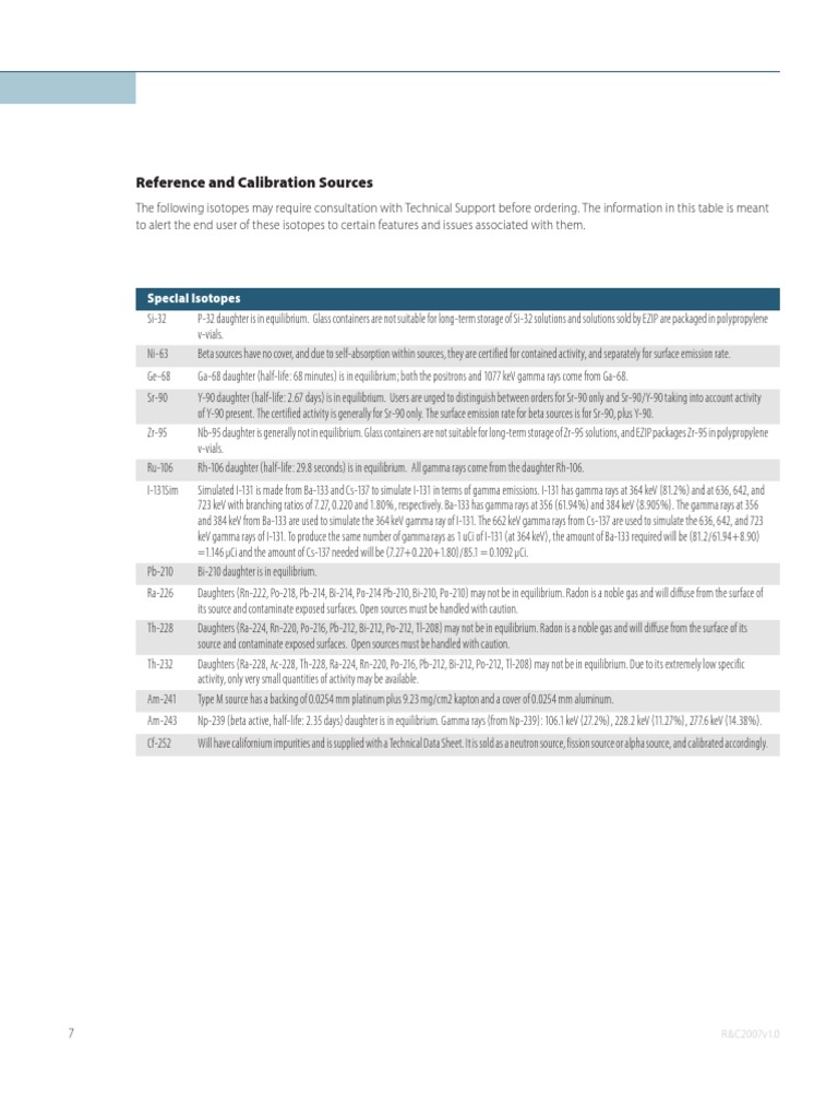 EZIP - Catalogue - Reference - and - Calibration - Sources 7 | PDF ...