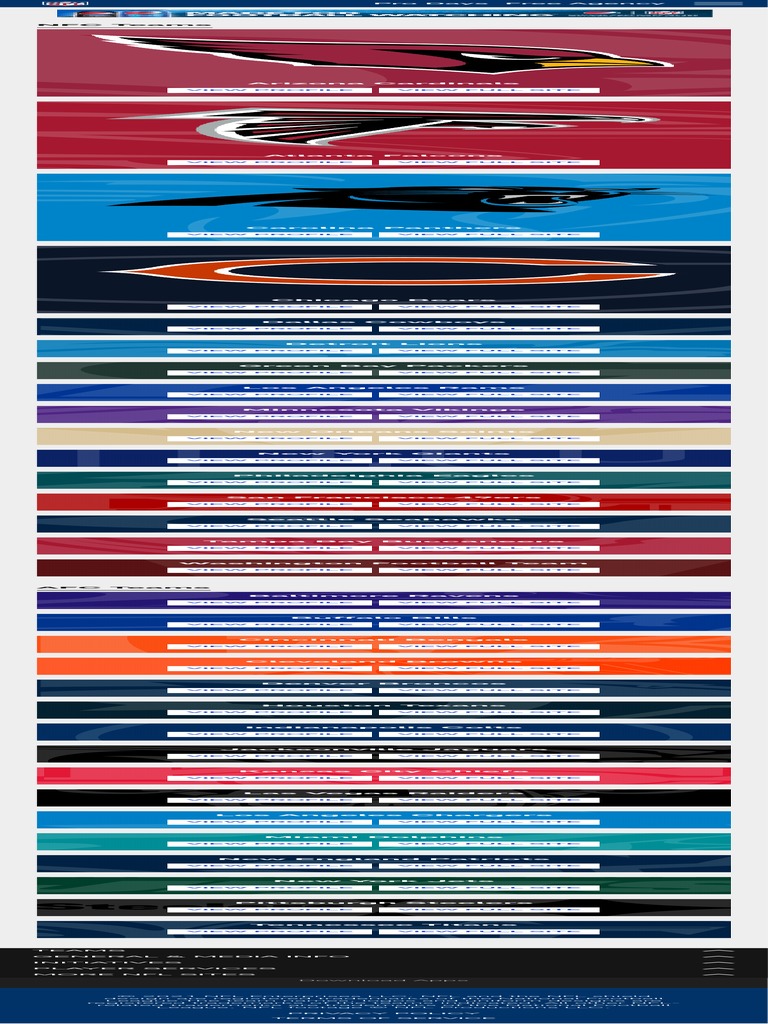 NFL Football Teams - Official Sites of All 32 NFL Teams | PDF ...
