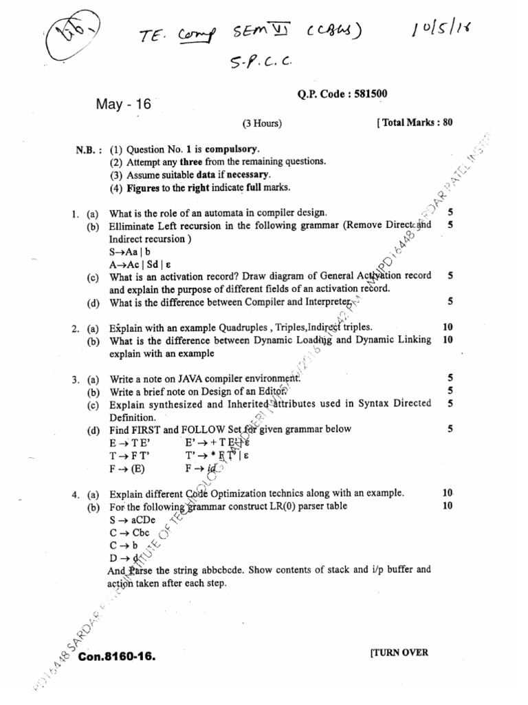 SPCC - All Q Papers | PDF