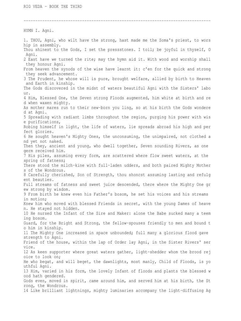 Hindu - Vedas - Rig Veda - Book 3 | PDF | Sacrifice | Heaven