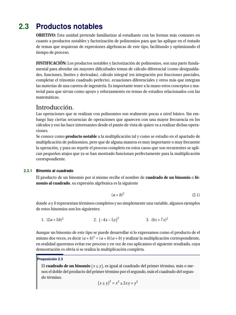 Productos Notables y Factorización Algebraica | PDF | Factorización ...