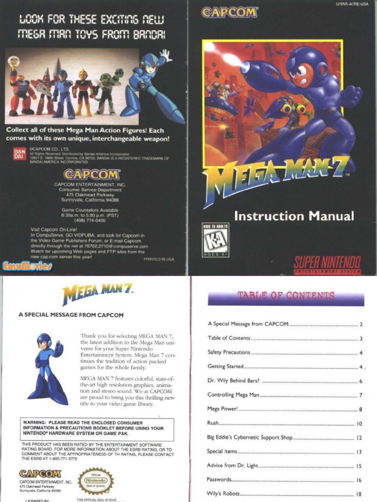 Mega Man 7 - SNES - Manual | PDF