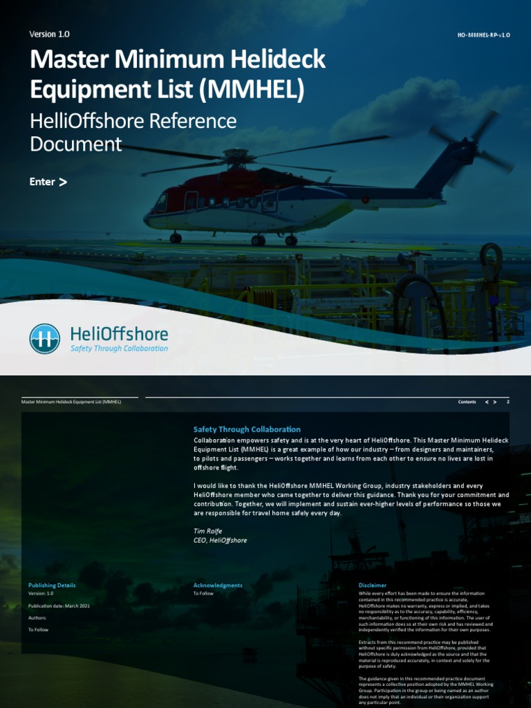 MMHEL Report v1 Master Minimum Helideck Equipment List | PDF | Safety