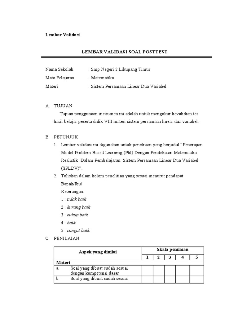 Lembar Validasi | PDF