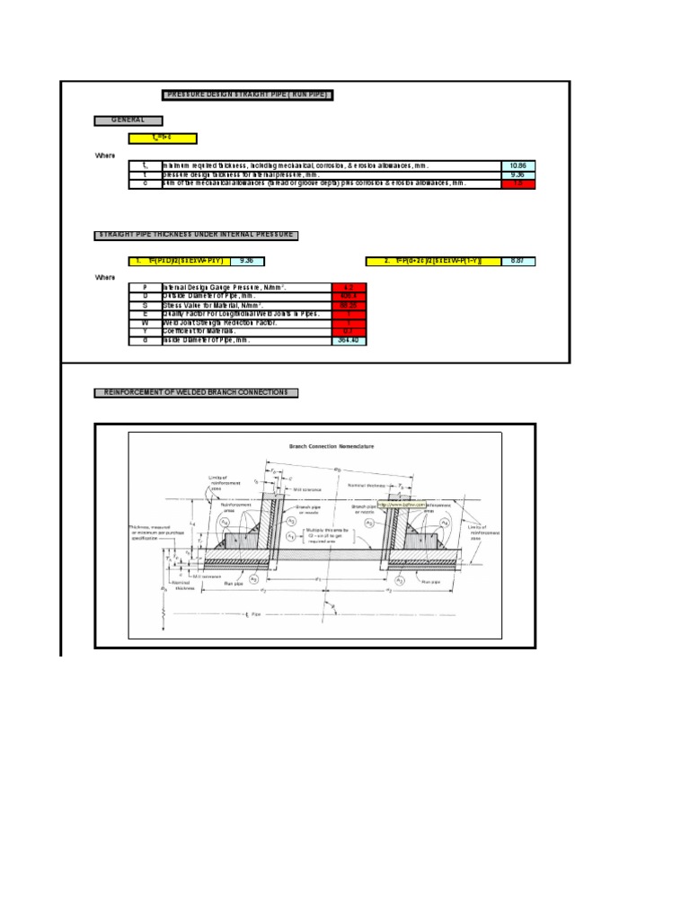 Calculation of Pipe Reinforcement ASME B31.3 | PDF | Pipe (Fluid ...