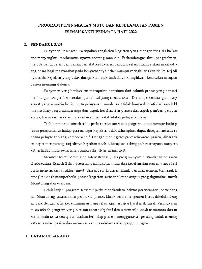 Program Kerja PMKP | PDF