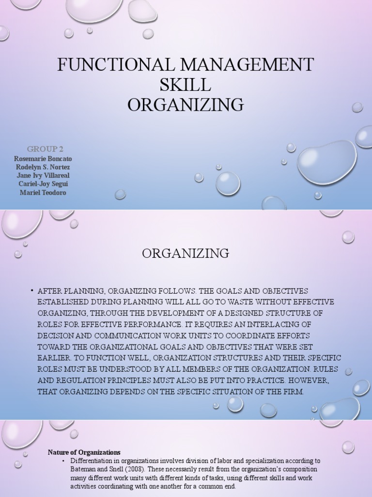 Functional Management Skill-Group 2 | PDF | Organizational Structure ...