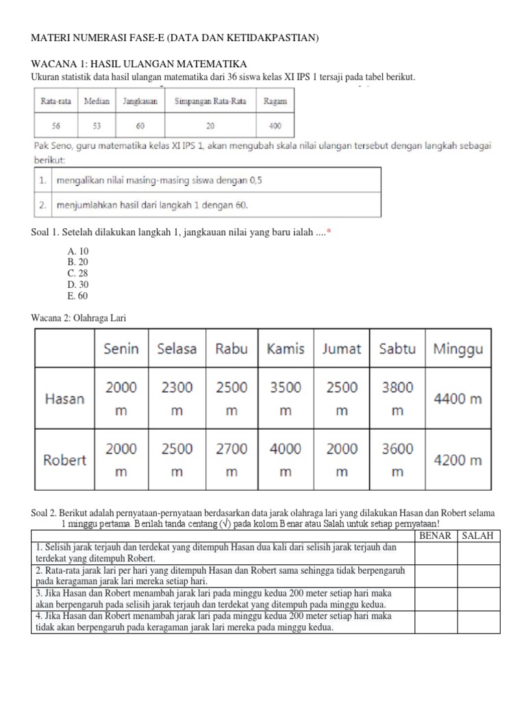 Analisis Data dan Peluang Pembelahan Sel | PDF