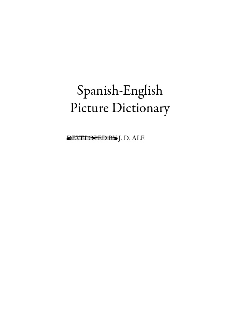 Bilingual Picture Dictionary Overview | PDF | English As A Second Or ...