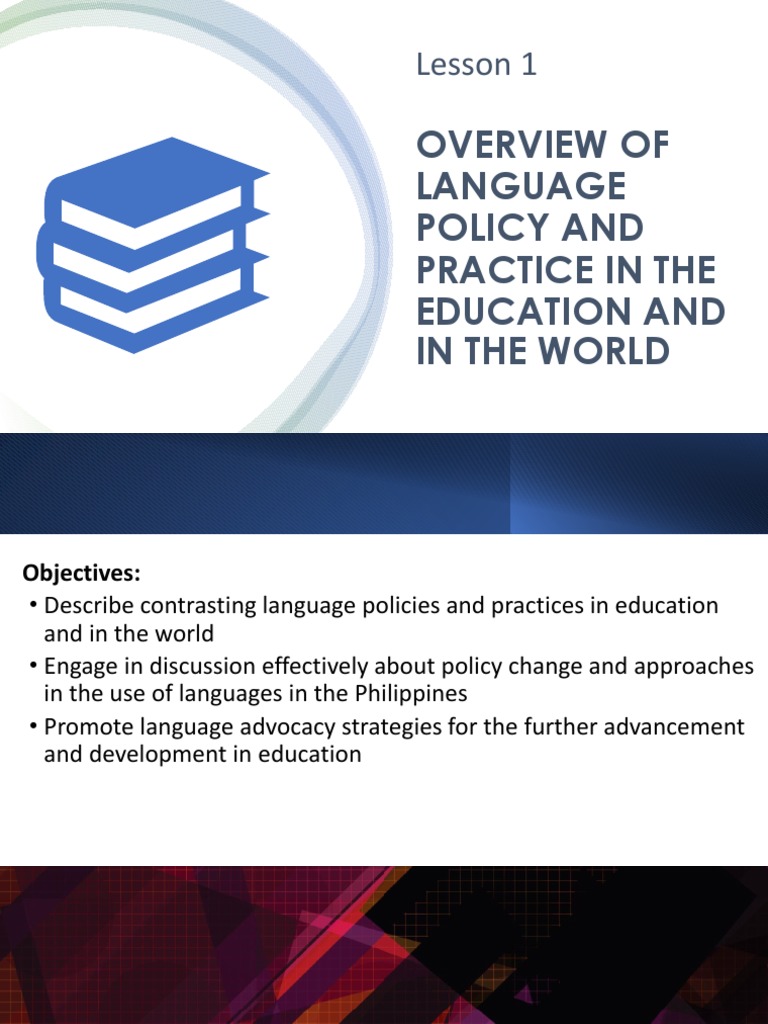 Lesson 1 Language Policy and Planning | PDF | English Language ...