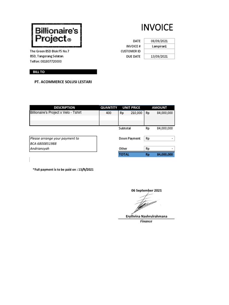 Invoice Velo | PDF