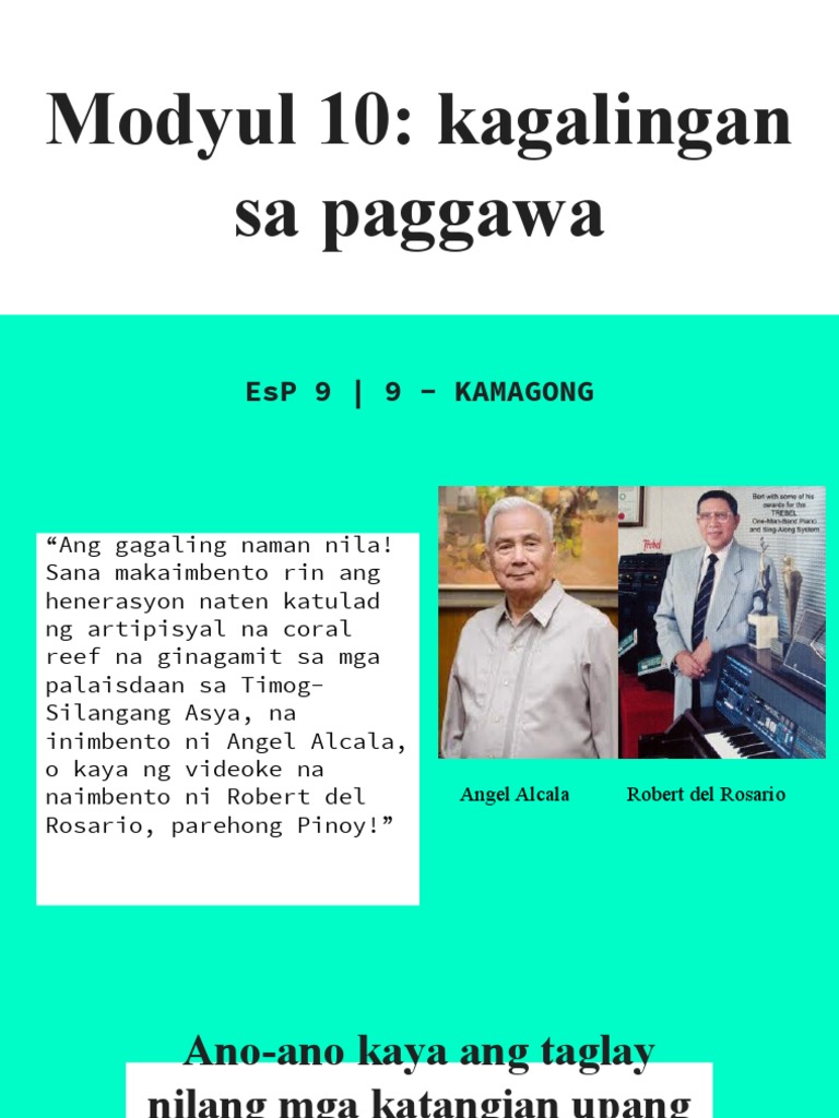 Modyul 10 - Kagalingan Sa Paggawa 9 Kamagong | PDF