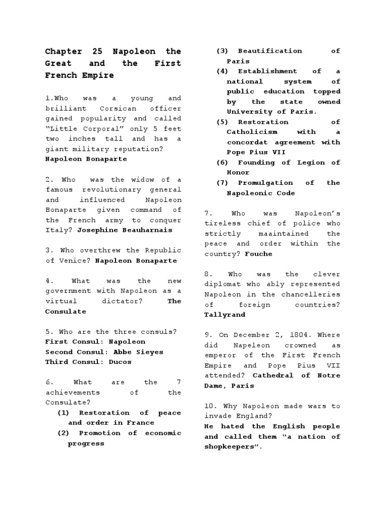 25 Napoleon The Great and The First French Empire | PDF | Napoleon ...