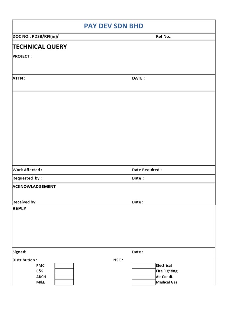 Rfi (Rfin) TQ Form | PDF