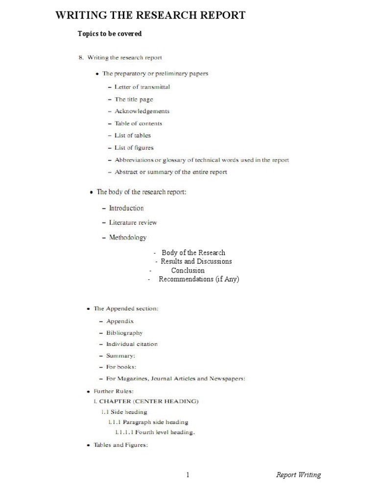 Writing The Research Report | PDF | Methodology | Bibliography