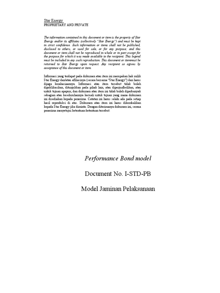Draf Contoh Bank Garansi Dari Star Energy | PDF | Private Law | Law And ...