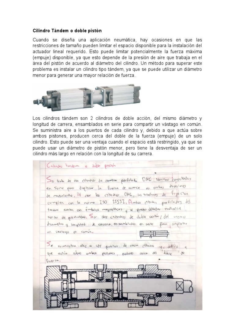 Cilindro Tándem o Doble Pistón | PDF