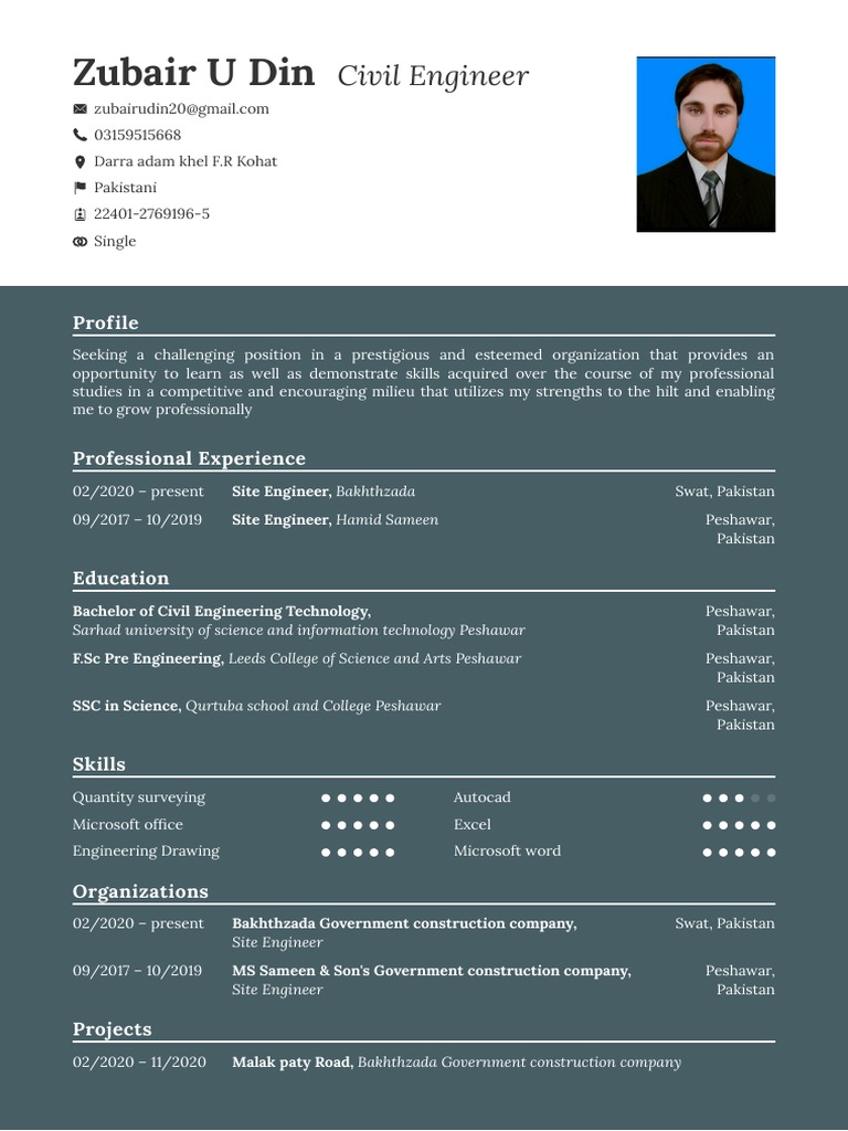 Zubair CV VV | PDF | Peshawar | Pakistan