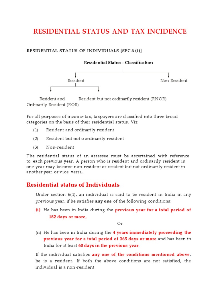 Tax Incidence by Residential Status | PDF | Taxation | Government ...