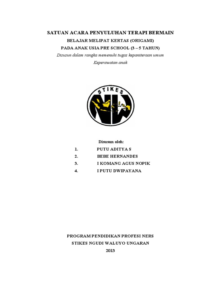 Proposal Terapi Bermain | PDF