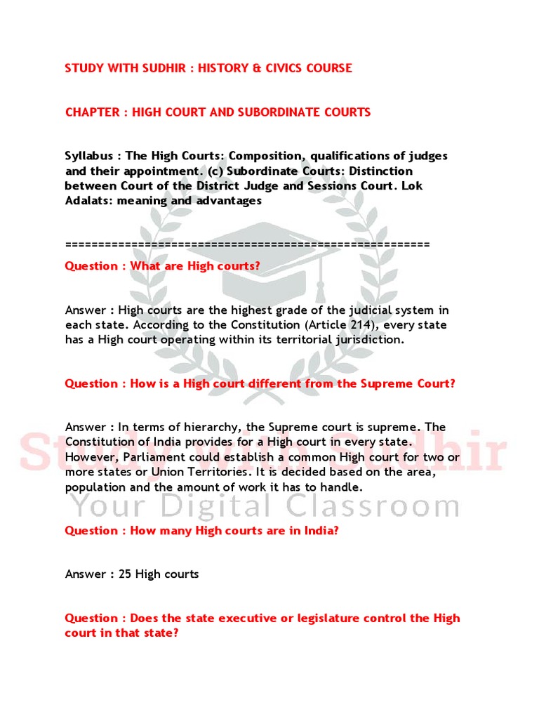 High Court & Subordinate Courts - 5090416 | PDF | Judge | Government ...