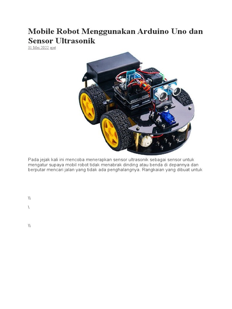 Bab 1.Mobile Robot Menggunakan Arduino Uno dan Sensor Ultrasonik | PDF