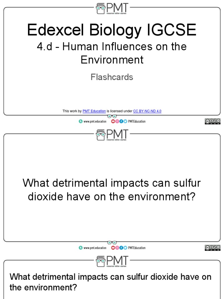 Flashcards - 4d Human Influences On The Environment - Edexcel Biology ...