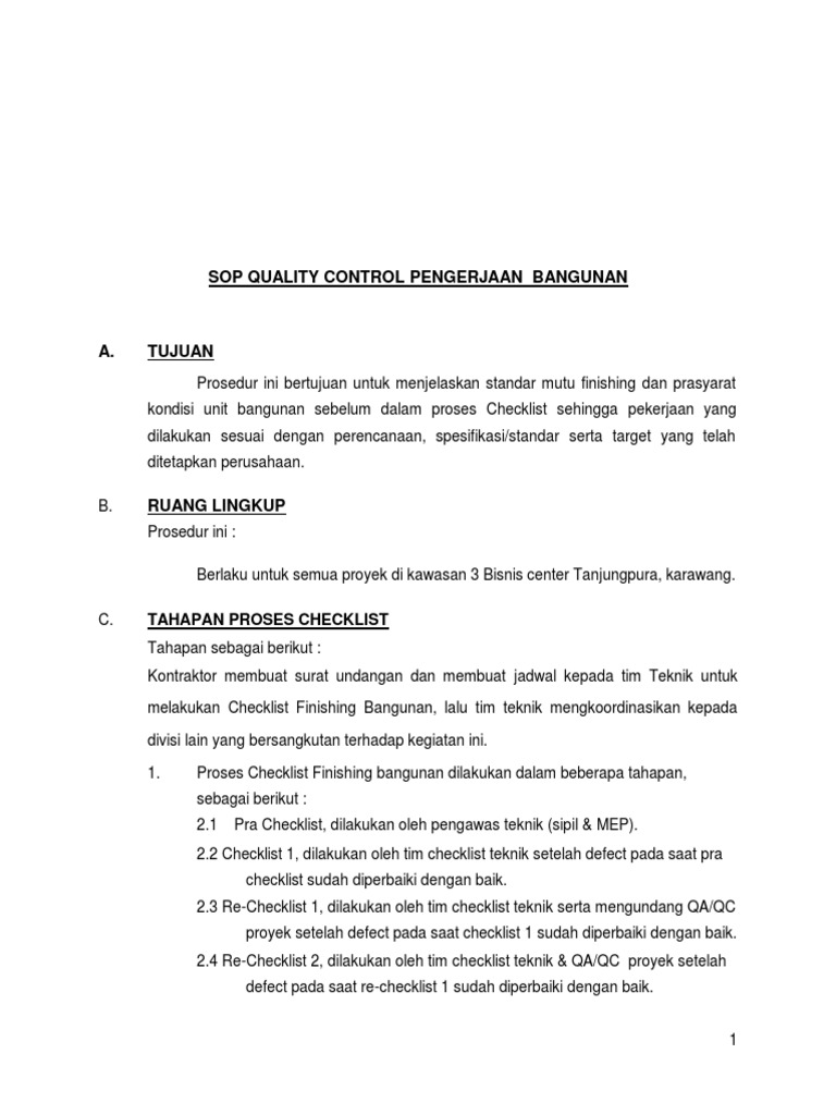 SOP-QUALITY-CONTROL- | PDF