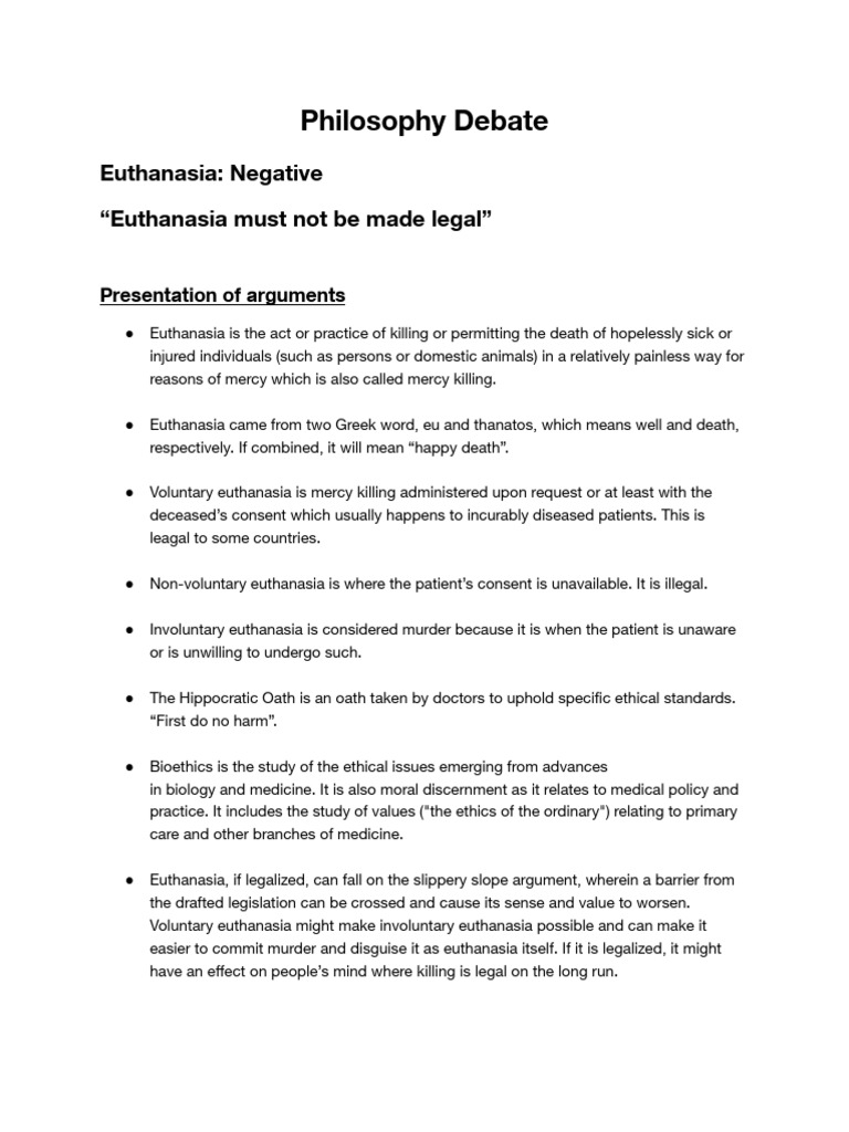 Euthanasia Debate | PDF | Medical Ethics | Medicine