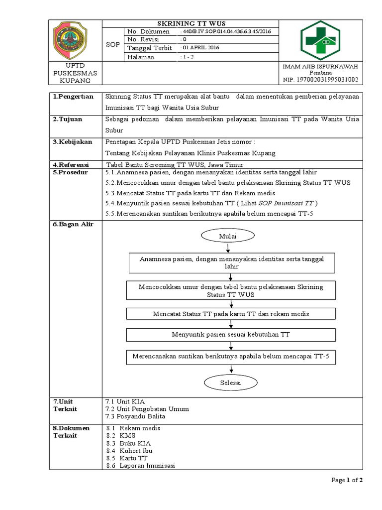 Skrining Imunisasi TT untuk WUS | PDF | Sains & Matematika