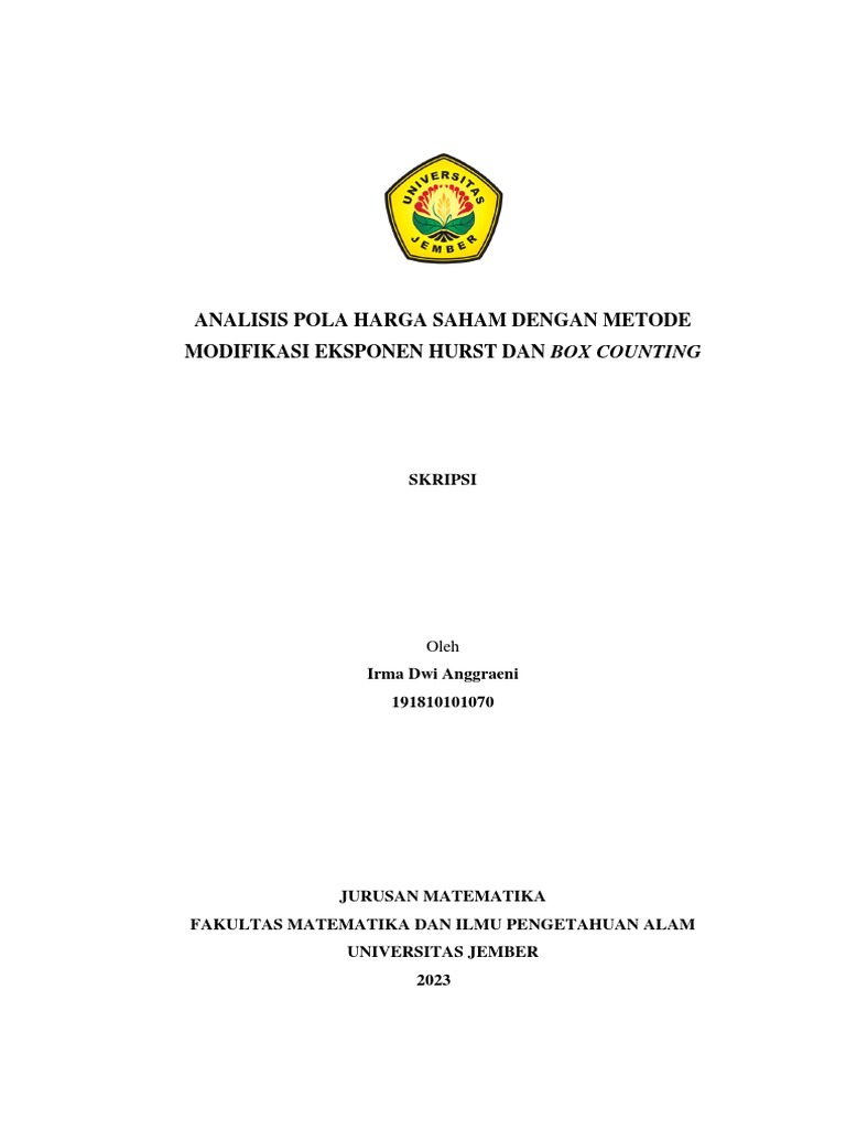 Sidang Irma Dwi Anggraeni 191810101070 Skripsi | PDF
