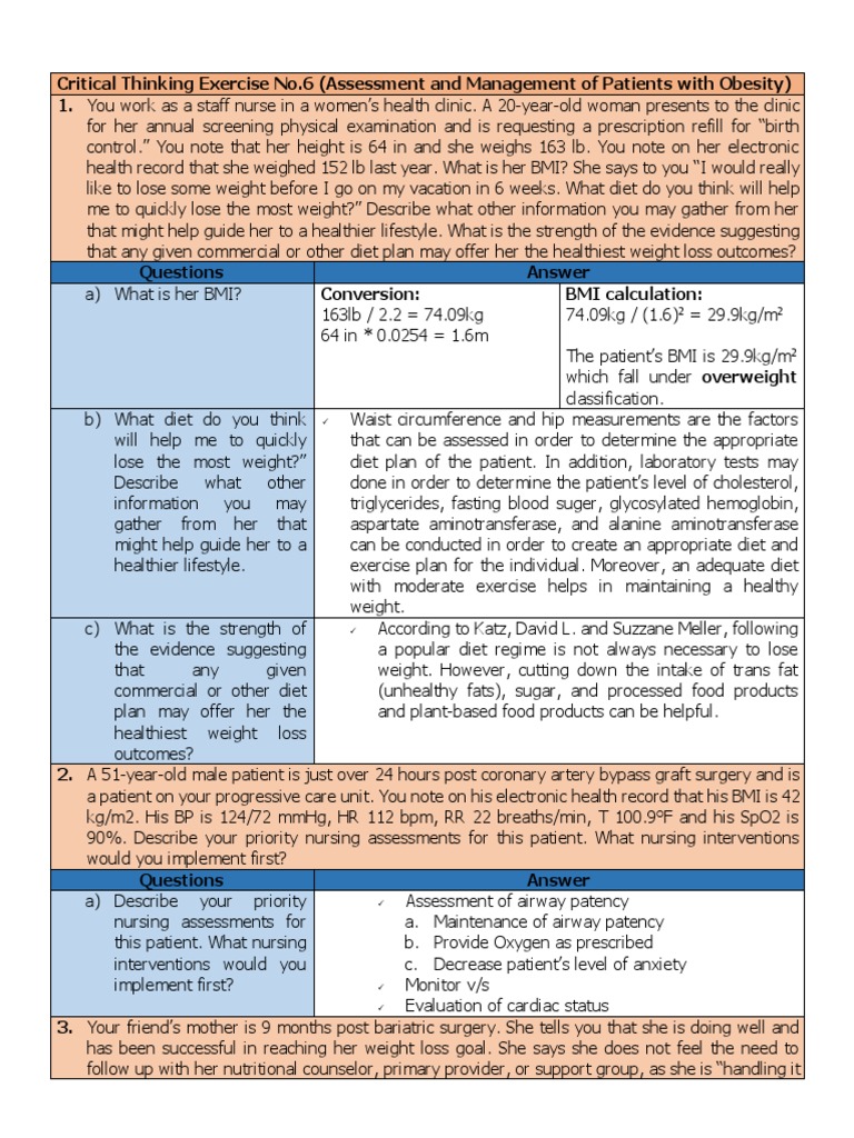 Assessment and Management of Patients With Obesity | PDF | Dieting ...