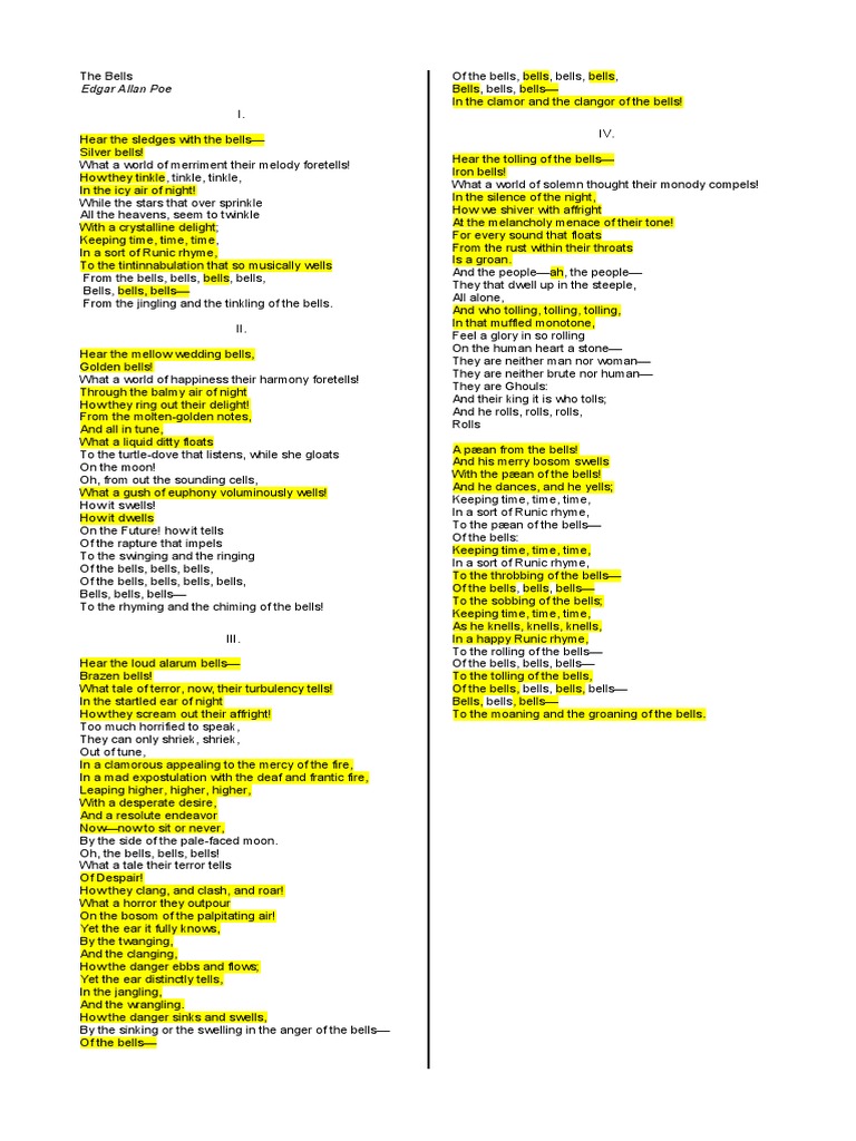The Bells | PDF | Literary Magazines | Poems
