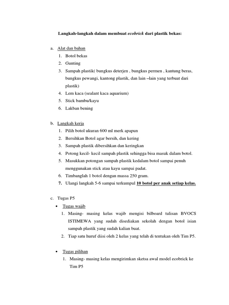 Langkah Kerja Projek P5 Sesi 2 Tema 3 Kebekerjaan | PDF