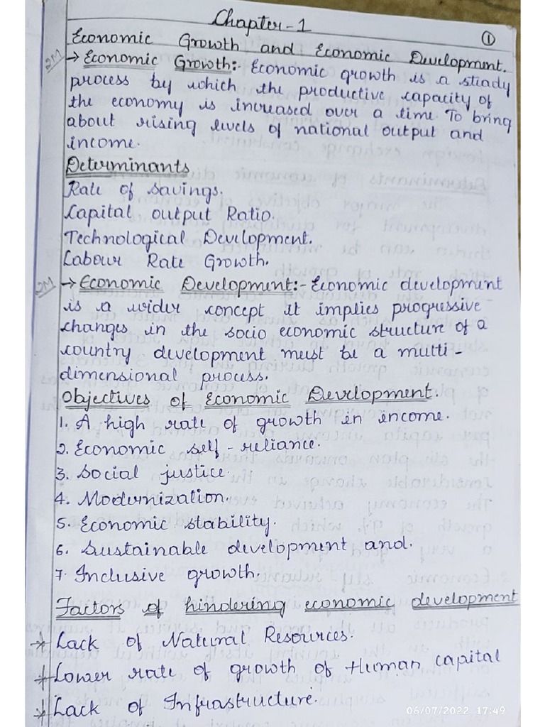 Economics-Chapter-1 (Economic Growth and Economic Development) | PDF Economics-Chapter-1 (Economic Growth and Economic Development) | PDF