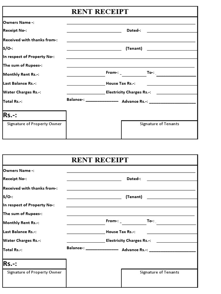 Rent Receipt | PDF