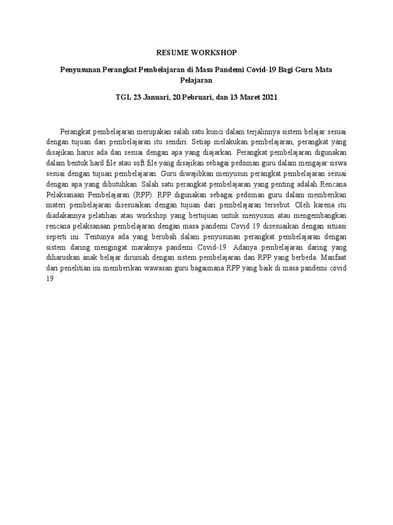 Resume Workshop Fix | PDF