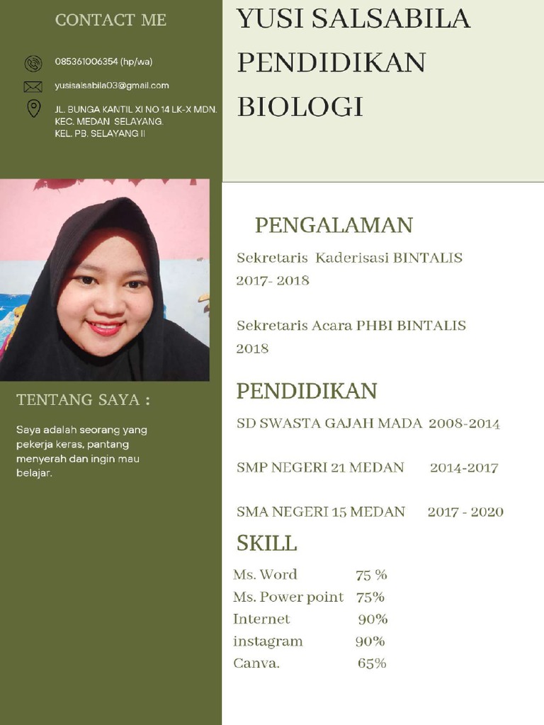 CV - Yusi Salsabila | PDF