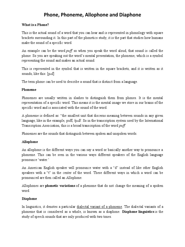 What Is A Phone | PDF | Phoneme | Word