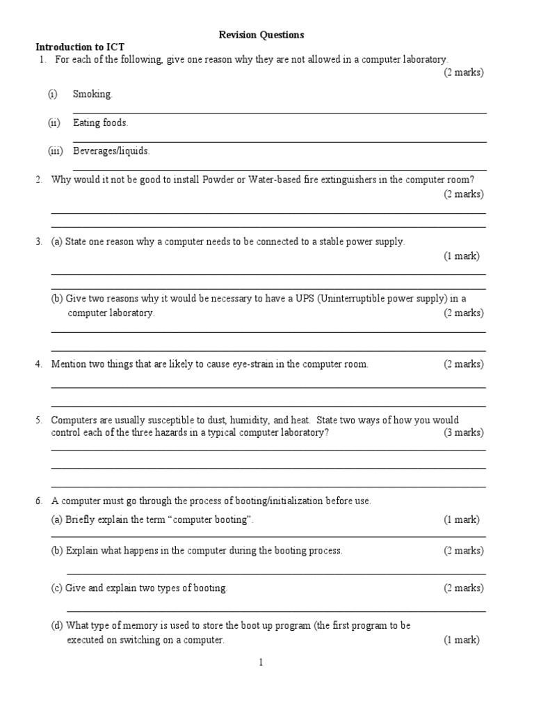 Revision Questions Form 4 2021 | PDF | Computer Data Storage ...