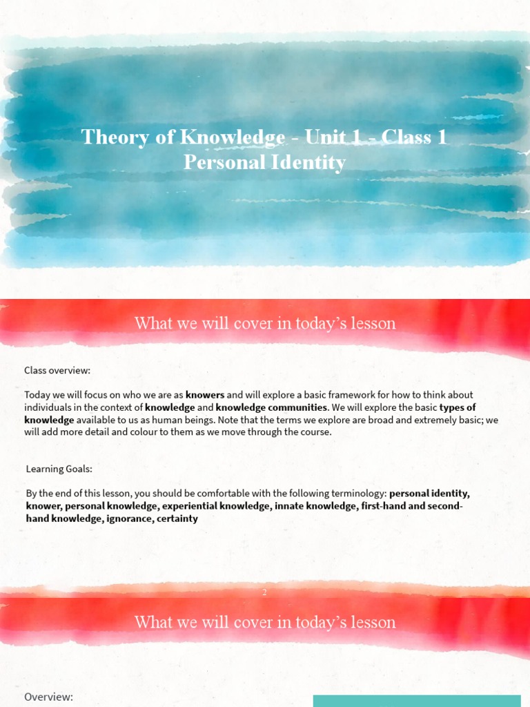 Theory of Knowledge - Unit 1 - Class DR | PDF | Rationalism | Knowledge